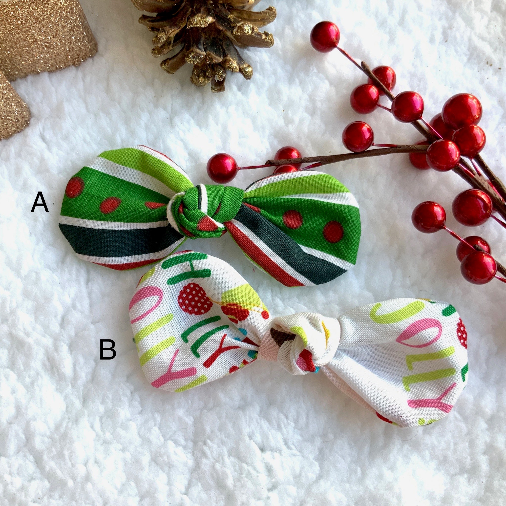 Christmas Dog hair bow clip Holiday dog hair bow girl dog | Etsy