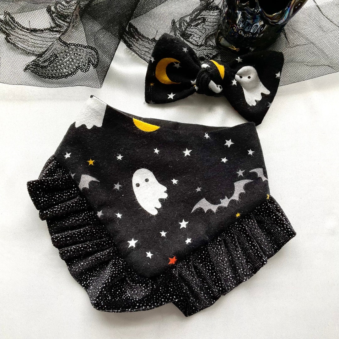 Galactic Ghost With Ruffle Halloween Dog Bandana - Etsy