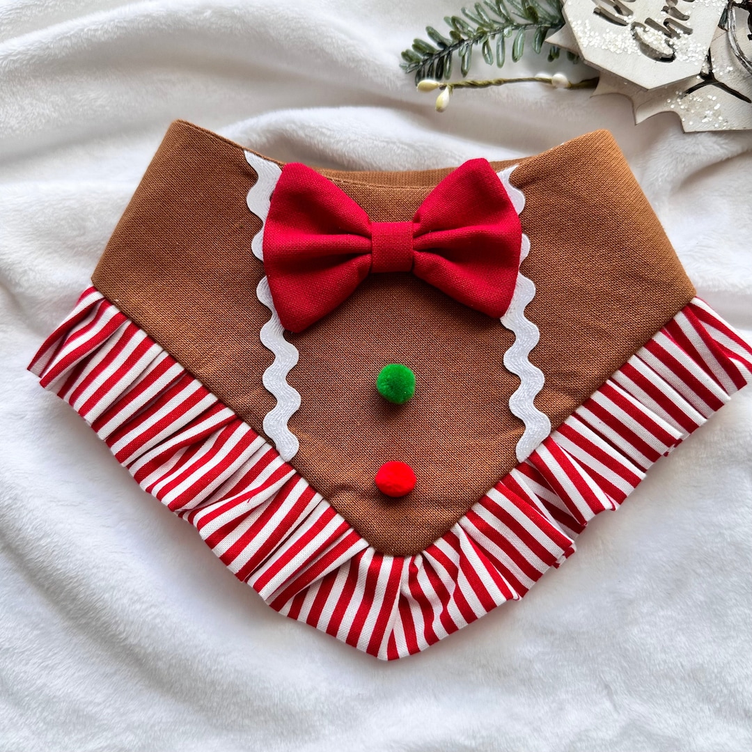 Gingerbread W/ruffles Dog Bandana - Etsy