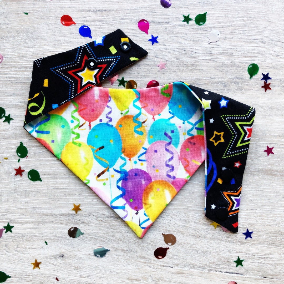 Birthday Dog Bandana Balloons & Stars Senior Dog Gift Dog - Etsy