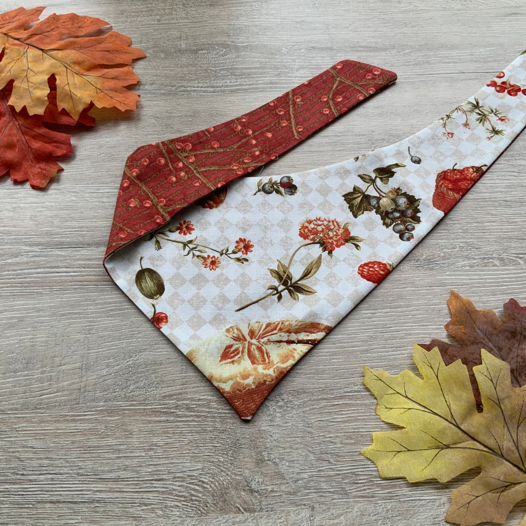 Apple Pie Fall Dog Bandana, Reversible Snap-on Pet Accessory - Etsy