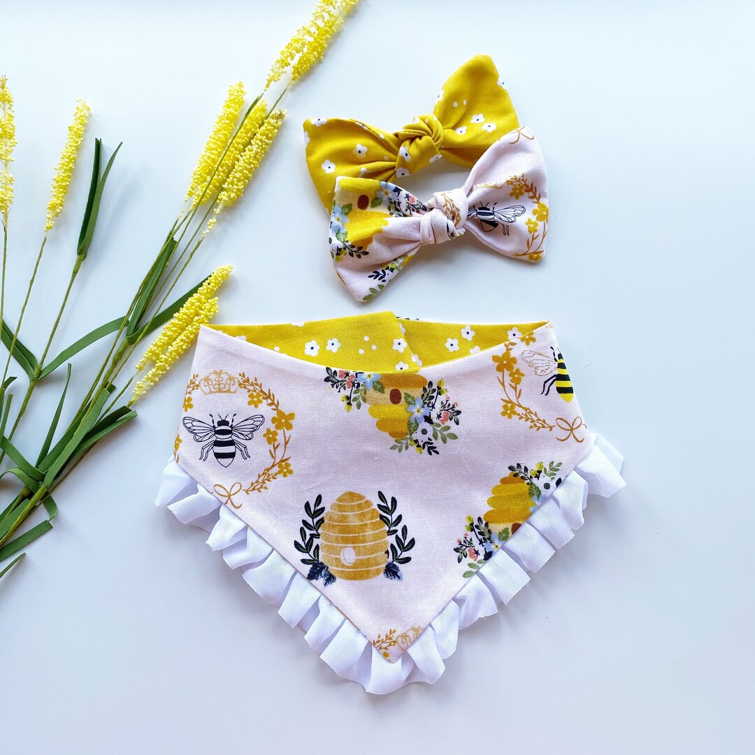 New! Honey Queen BEE, Spring Dog Bandana, Matching Hair-bow, Bow and ...