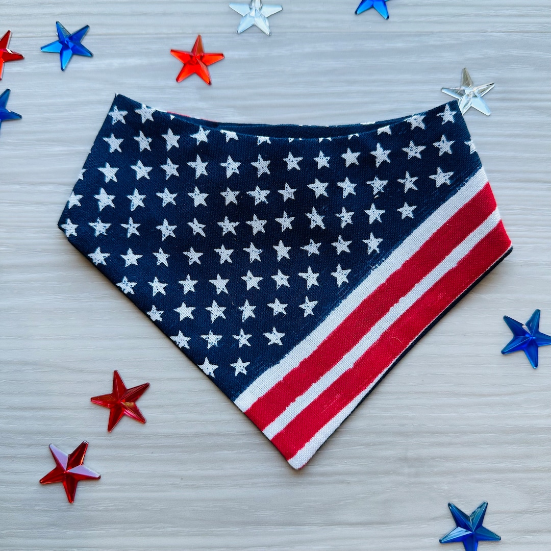 4th of July Dog Bandana, American Flag Dog Bandana, Summer and Barbecue ...