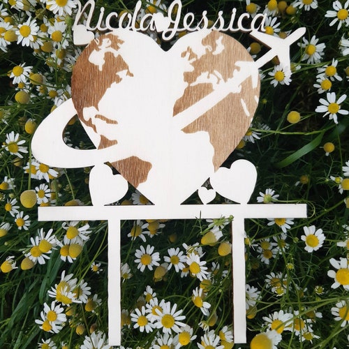 Personalized Travelling Cake Topper With Airplane Travel - Etsy