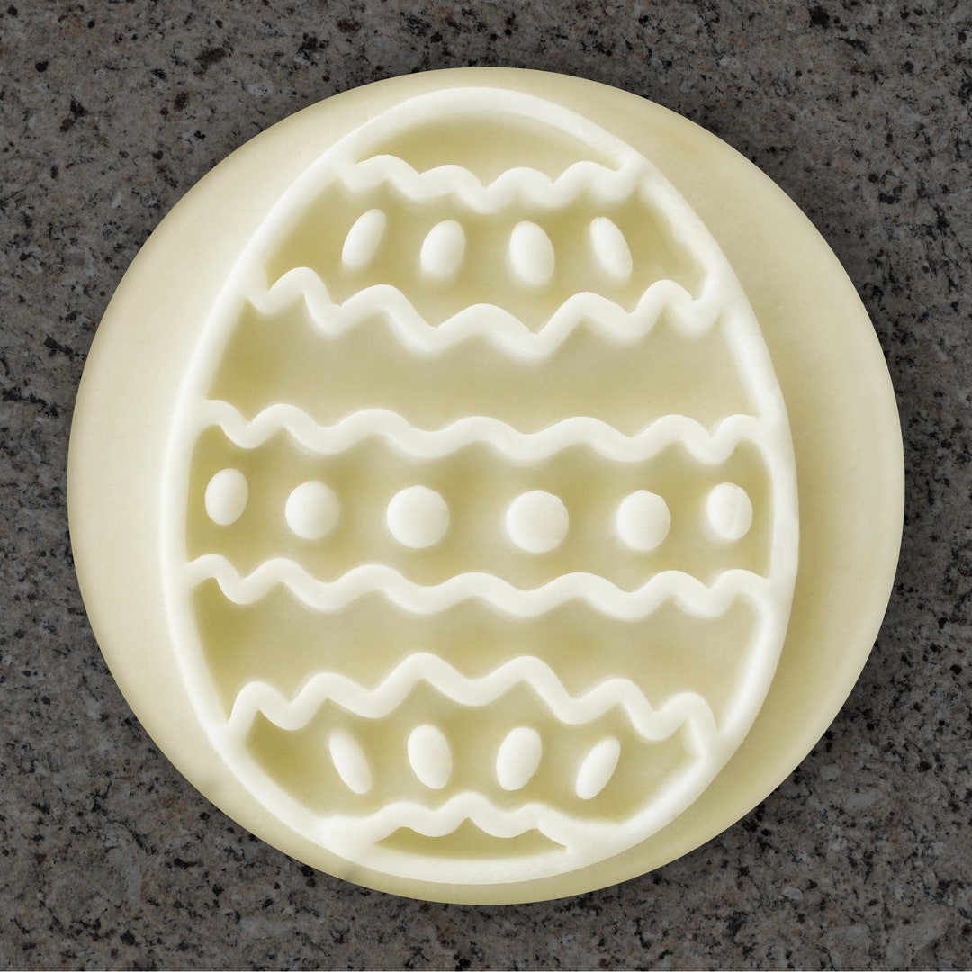 Easter Cookie Stamps - Easter Egg With Waves and Dots Cookie Stamp ...