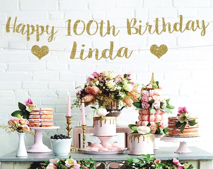 Cheers to 100 Years Banner 100th Birthday Banner 100 Banner 100th ...