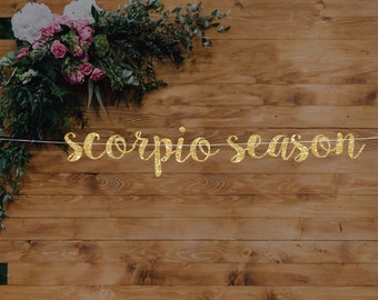 Scorpio Season Glitter Banner: Zodiac Birthday Party Decor - Etsy