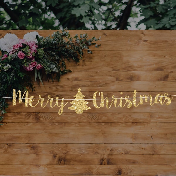 Merry Christmas Banner - Etsy