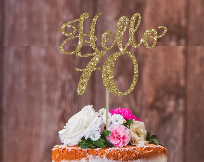 Happy Birthday Cake Topper 70th Birthday Custom Cake Topper Birthday ...