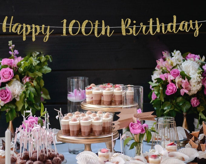 Cheers to 100 Years Banner 100th Birthday Banner 100 Banner 100th ...