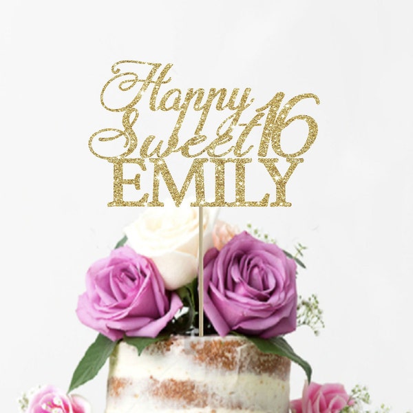 Sweet 16 Cake Topper - Etsy