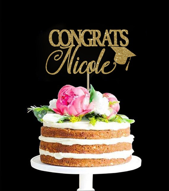 Congrats Cake Topper Graduation Custom Cake Topper Graduation - Etsy