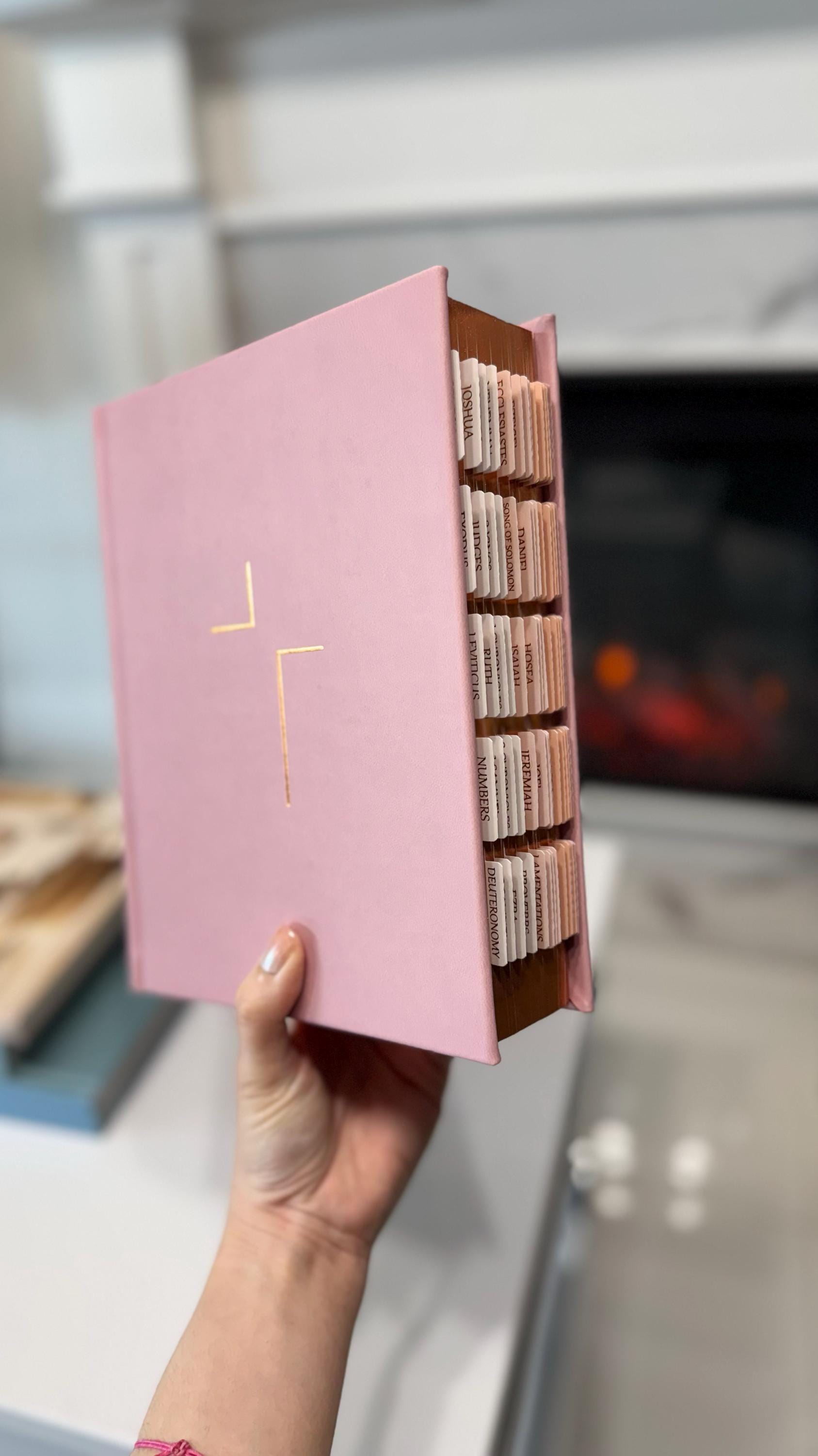 Pink ESV Bible With Bible Tabs, Personalized Bible With Tabs, Sister or ...