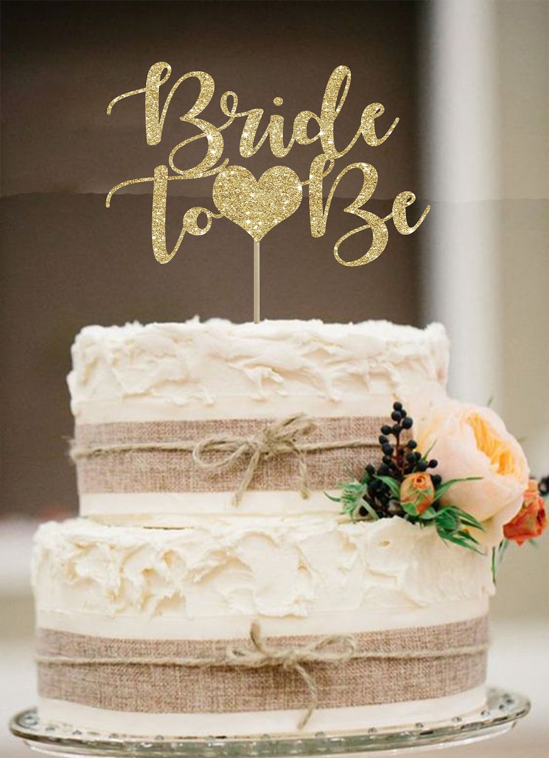 Gold Glitter 'bride to Be' Cake Topper: Bridal Shower Decor - Etsy