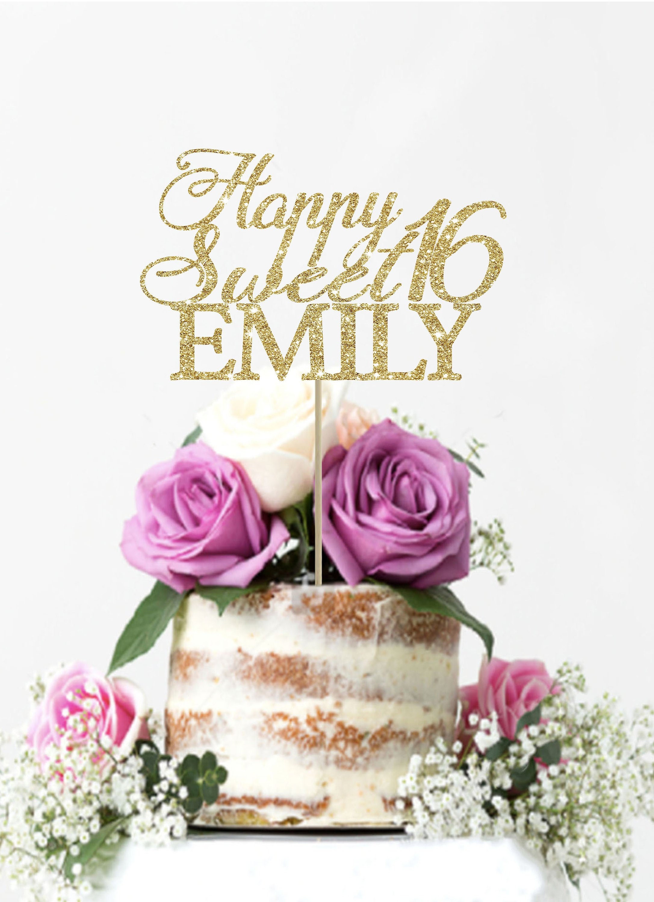 Sweet 16 cake topper custom cake topper 16th birthday party | Etsy