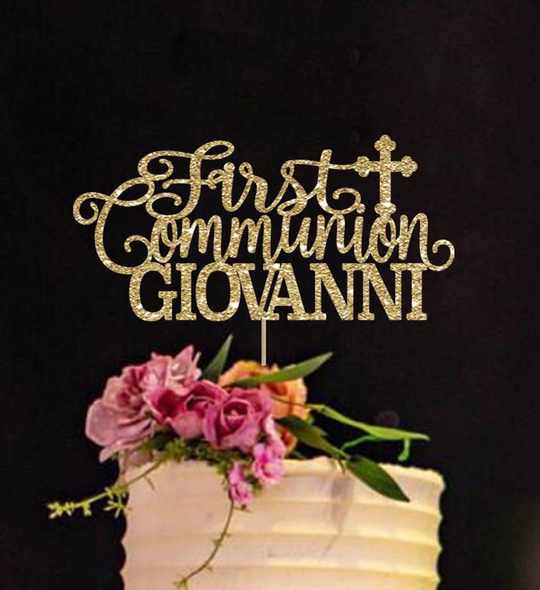 First Communion Cake Topper, God Bless, Holy First Communion Cake ...