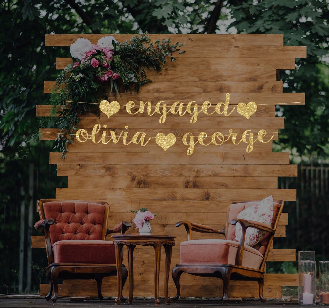 Wedding Banner Couples Name Banner Bridal Shower Decorations Wedding ...