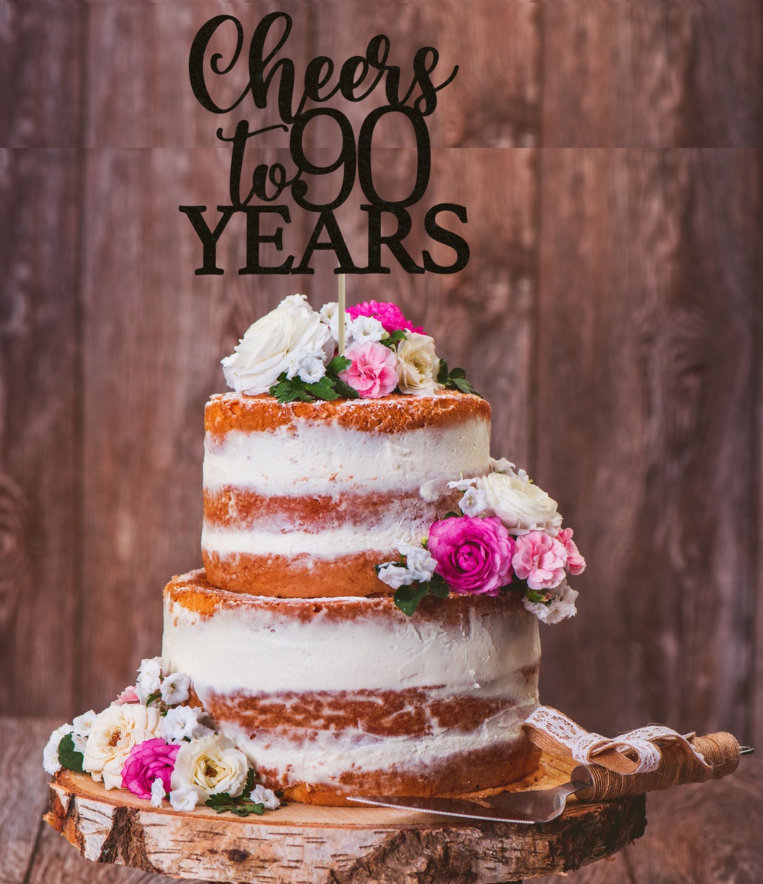 Cheers to 90 Years 90th Birthday Cake Topper 90 Birthday Decoration 90 ...