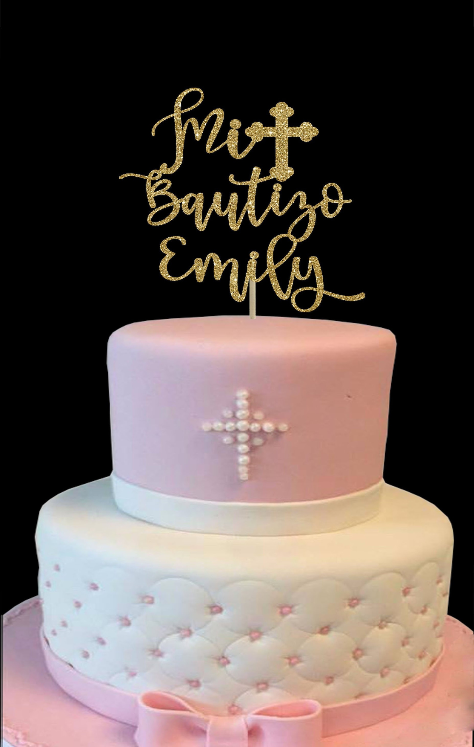 Mi Bautizo Cake Topper God Bless Bautizo Cake Topper - Etsy