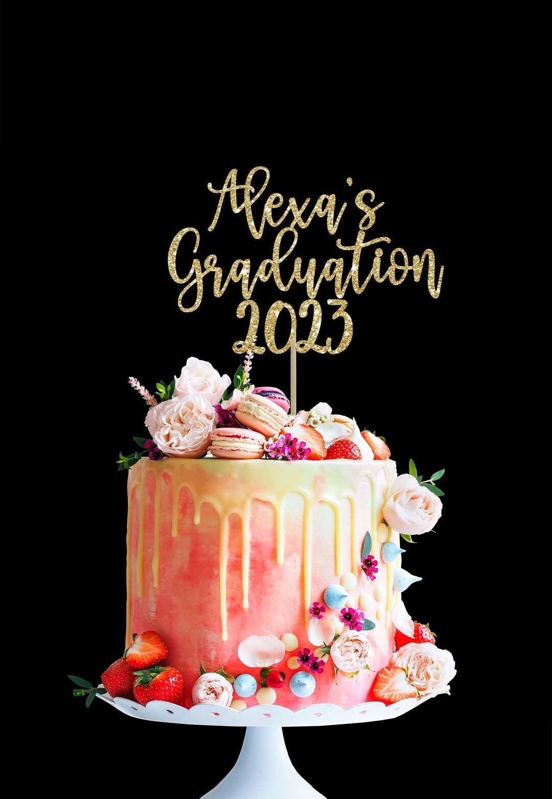 Graduation Cake Topper Custom Cake Topper Class of 2023 Graduation Date ...