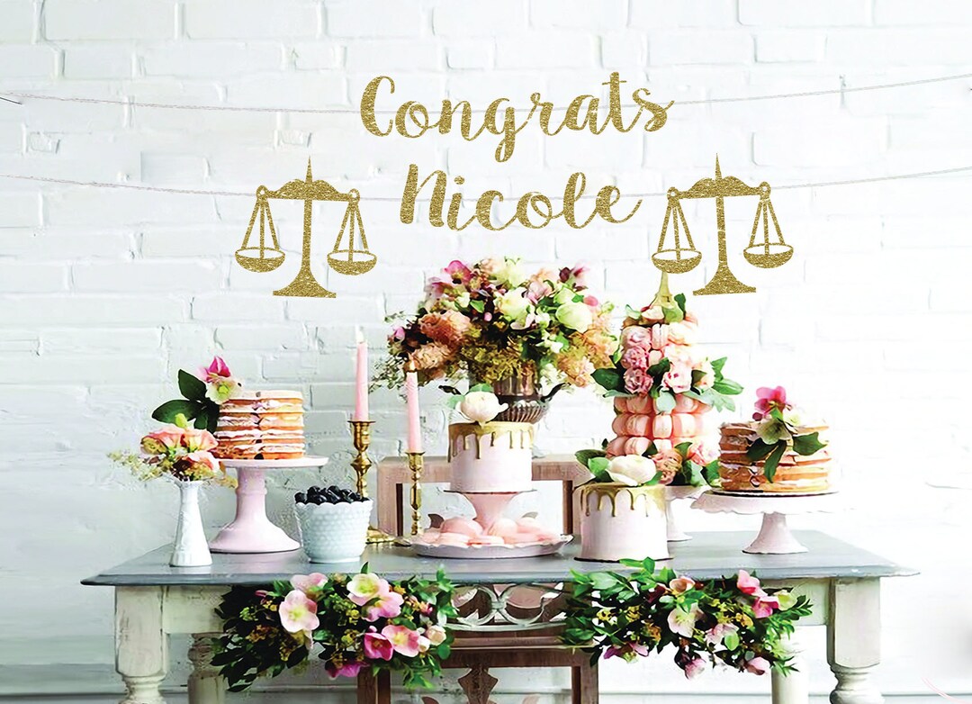 Personalized Law School Graduation Banner: Glitter Lawyer Decor - Etsy