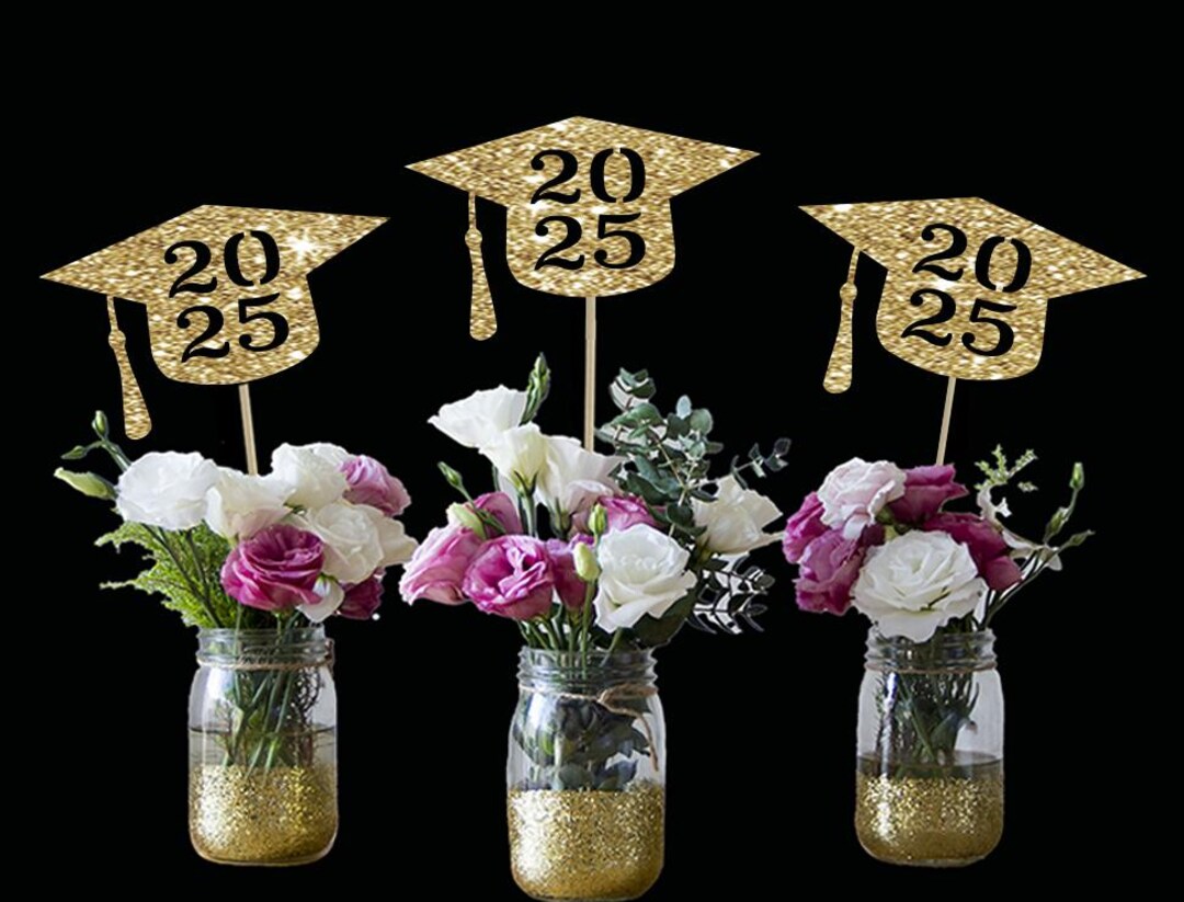 Graduation Centerpiece Grad Centerpiece Class of 2025 Gold Centerpiece ...