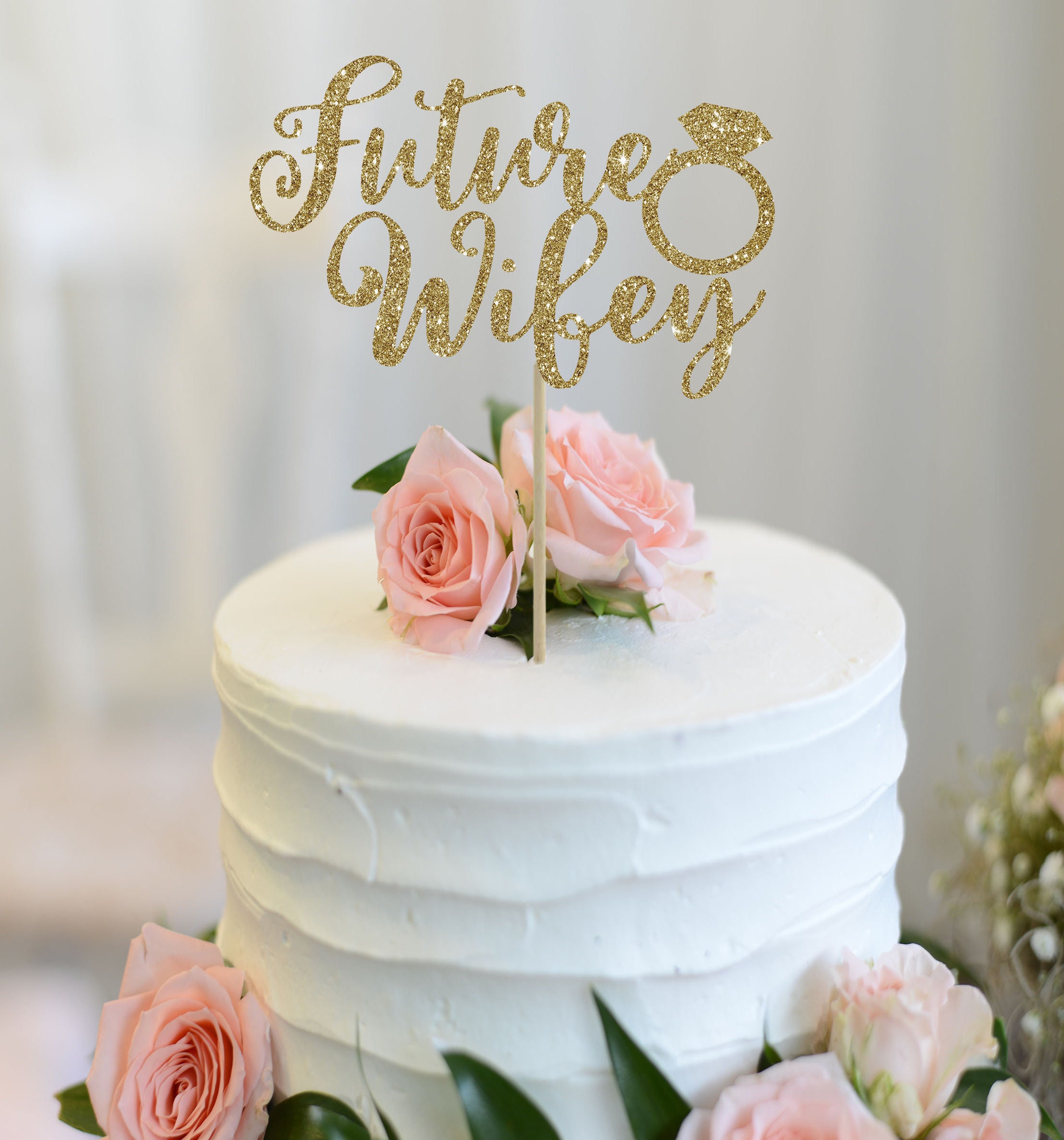 Future wifey cake topper bridal shower cake topper gold | Etsy