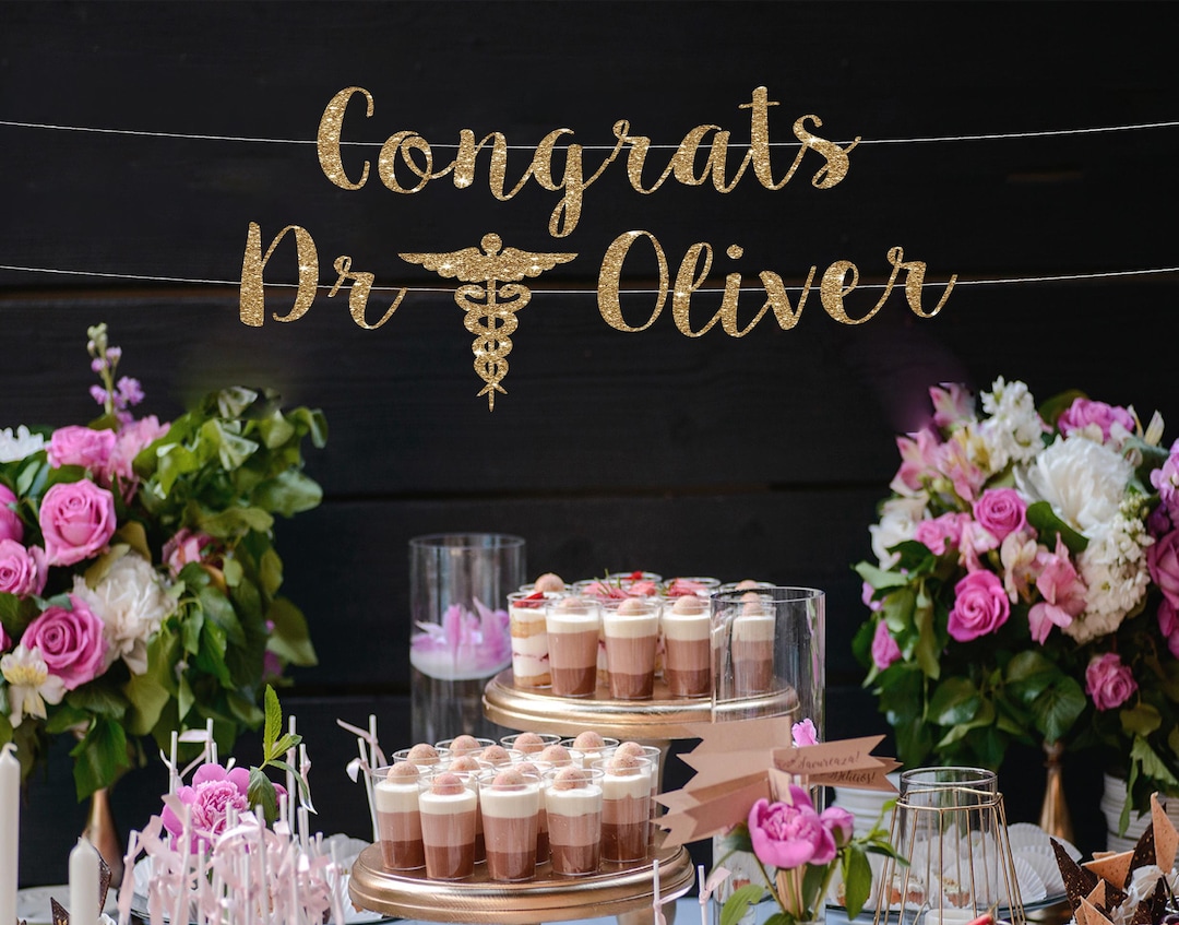 Personalized Glitter Medical Graduation Banner: Congrats Dr. - Etsy