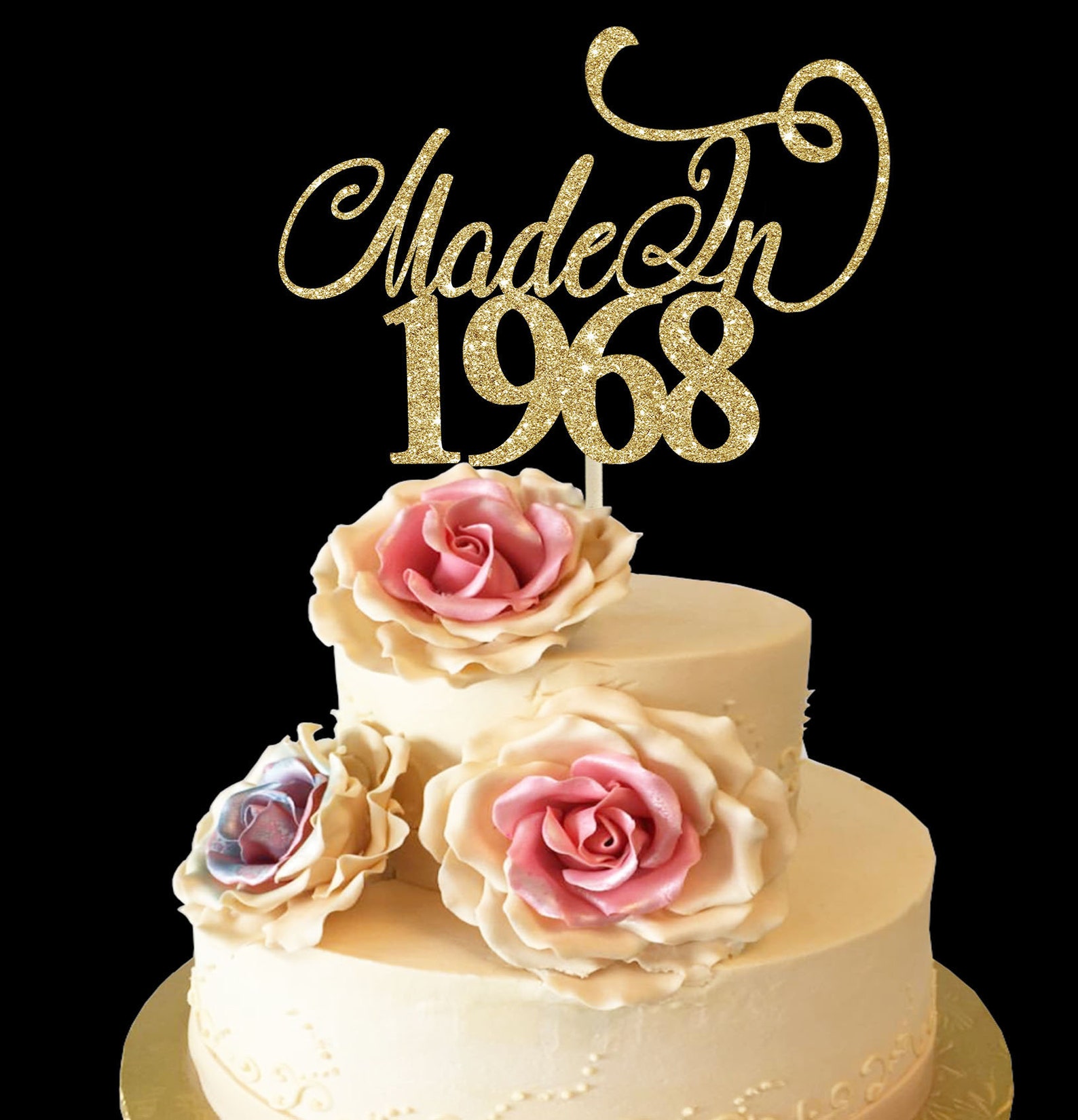 Made in 1968 Cake Topper Birth Year Cake Topper 50 Birthday | Etsy