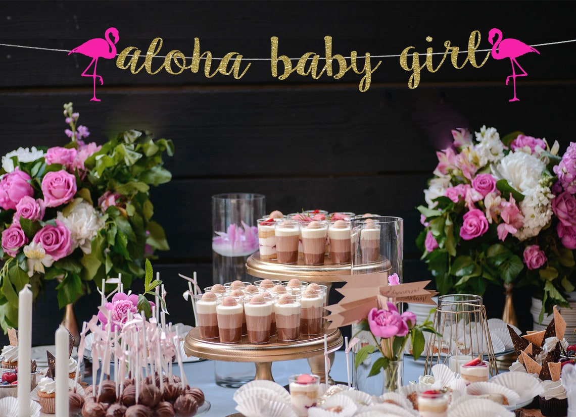 Tropical Baby Shower Banner Aloha Baby Aloha Theme Palm | Etsy