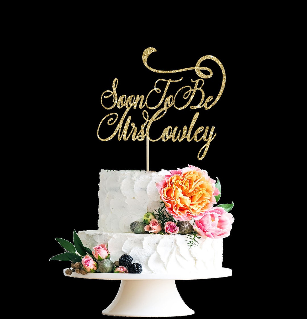 Personalized Gold Wedding Cake Topper: Bridal Shower Decor - Etsy