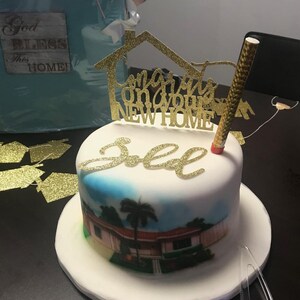 Congrats on New Home, New Home, Cake Topper, House Warming Gift ...