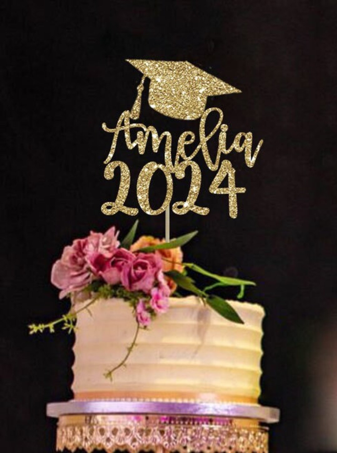 Graduation Cake Topper Custom Cake Topper Class of 2024 Graduation Date ...