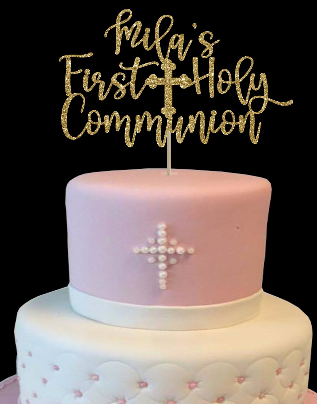 First Communion Cake Topper, God Bless, First Holy Communion Cake ...