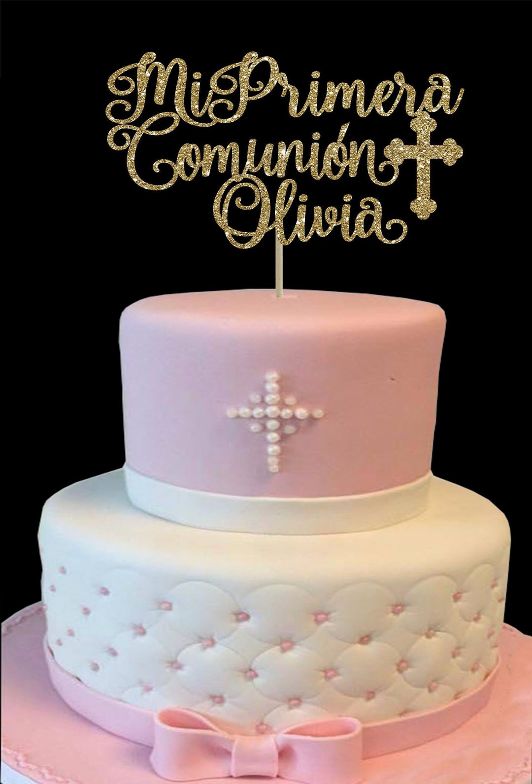 Personalized First Communion Cake Topper: God Bless - Etsy