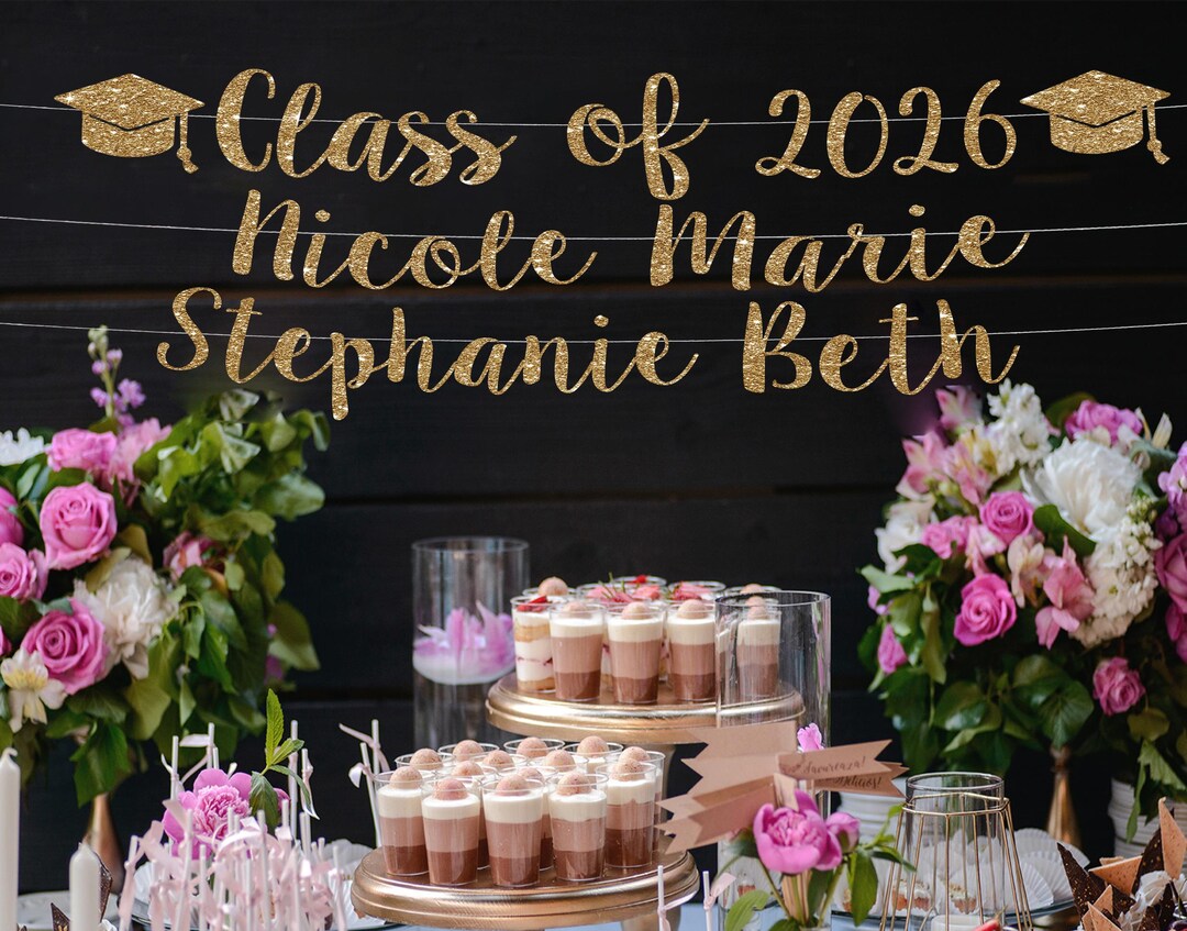 Custom Glitter Graduation Banner: Congrats Class of 2026 - Etsy