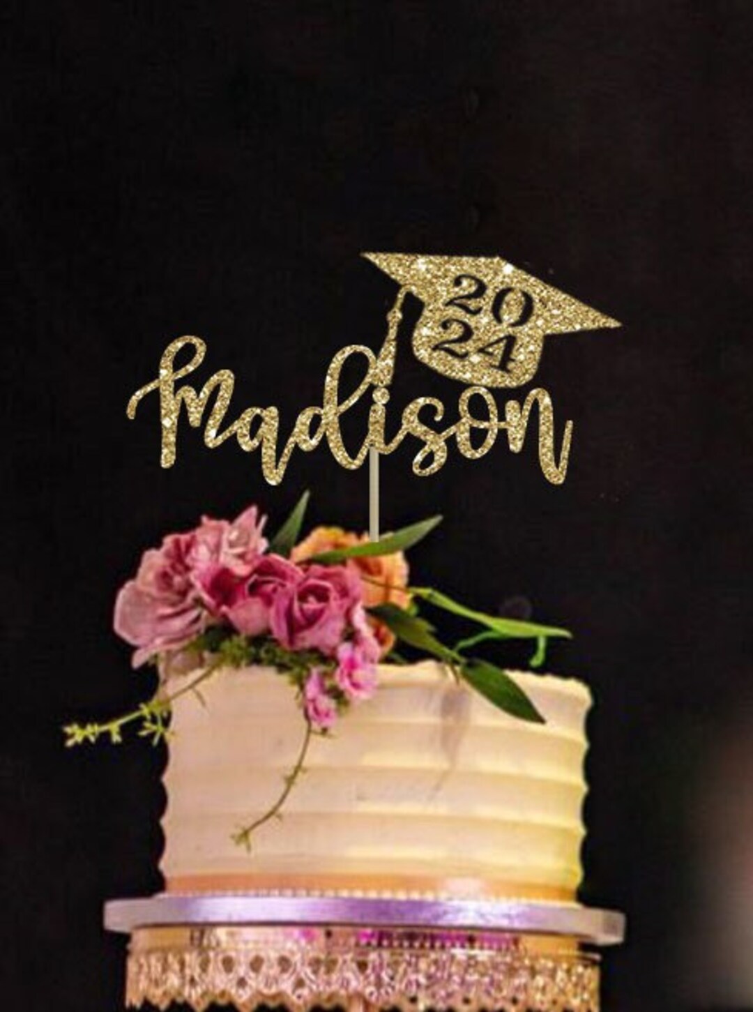 Graduation Cake Topper Custom Cake Topper Class of 2024 Graduation Date ...