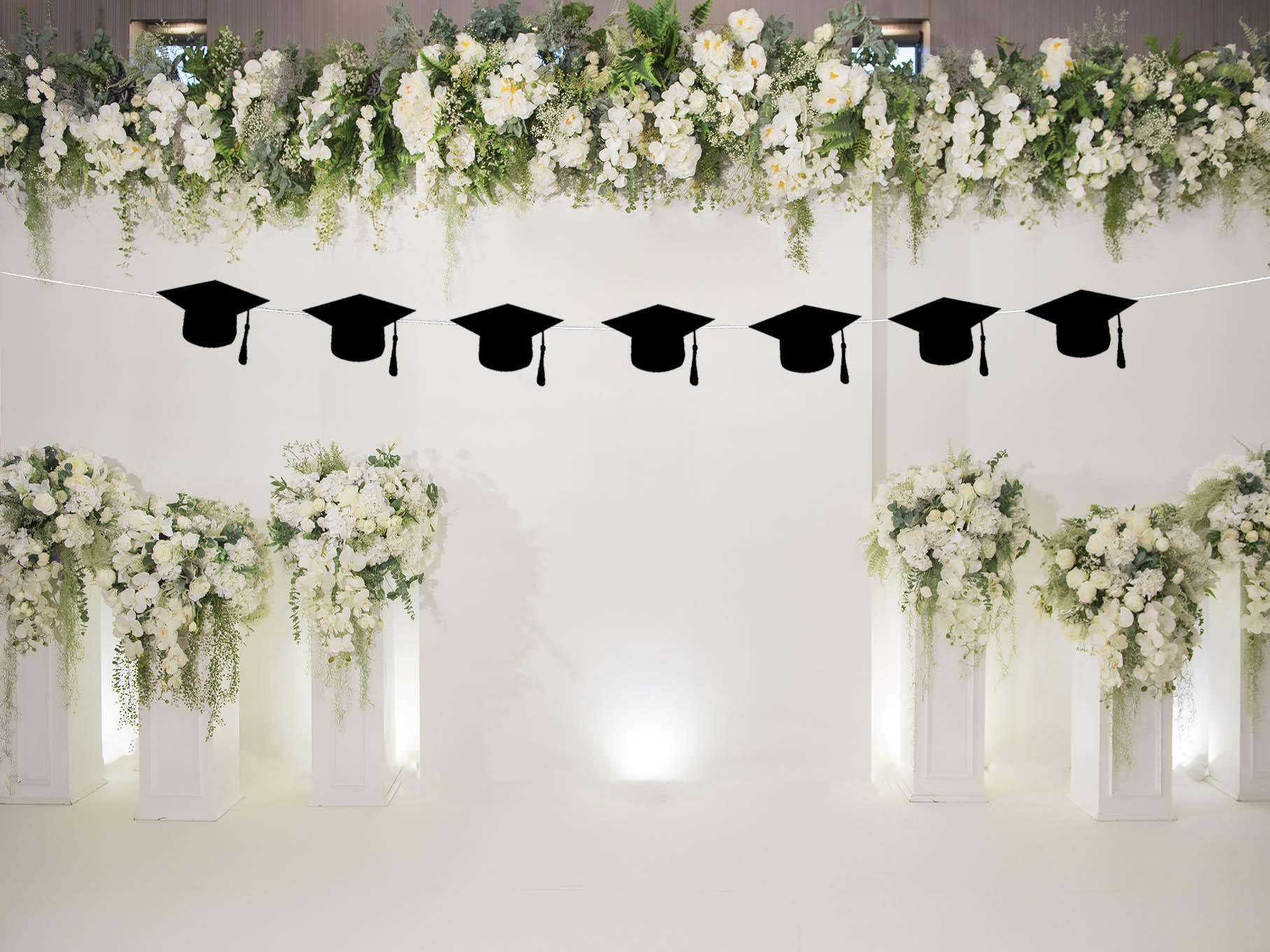 Graduation banner graduation backdrop caps garland graduation | Etsy