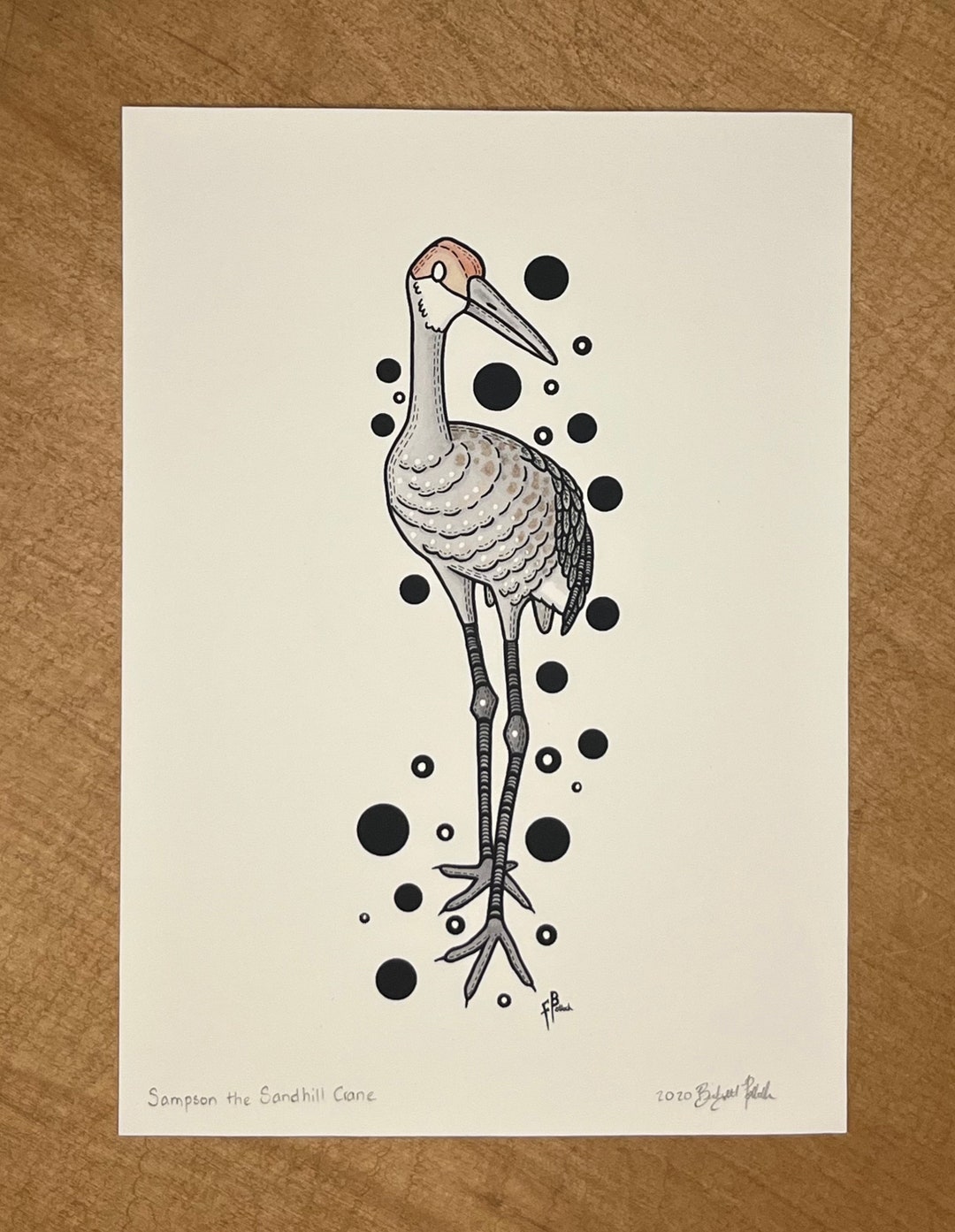 Sandhill Crane, Pen and Ink Print, Signed Fine Art Print, Bird Drawing ...