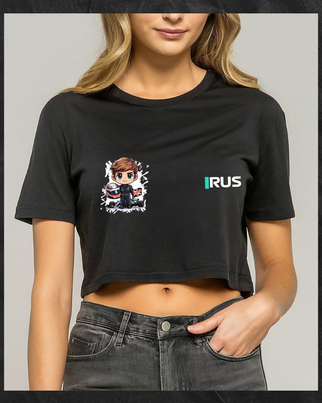 Russell Crop Top Mercedes Formula 1 Team George Russell Comfort Colors ...