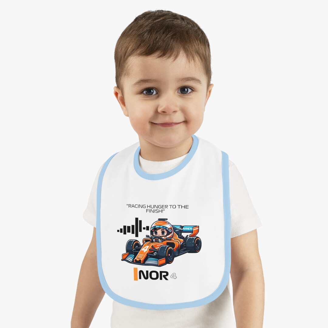 Lando Baby Bib in Mclaren F1 Colors | Norris Inspired Formula 1 Bib ...