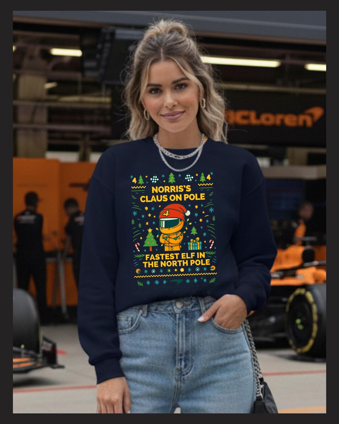 Norris Unisex Sweatshirt Ugly Christmas Sweatshirt: Racing Fan Holiday ...