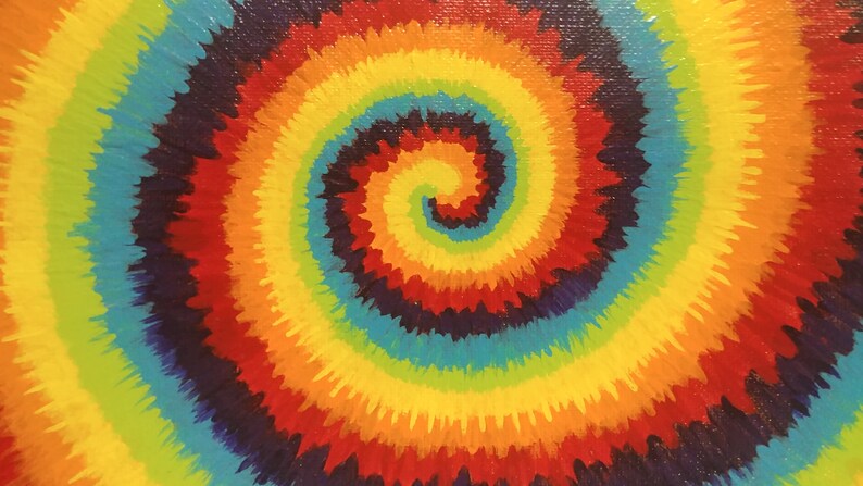 Original Acrylic Tie Dye Painting, 9x12 Vibrant Canvas Panel Art - Etsy