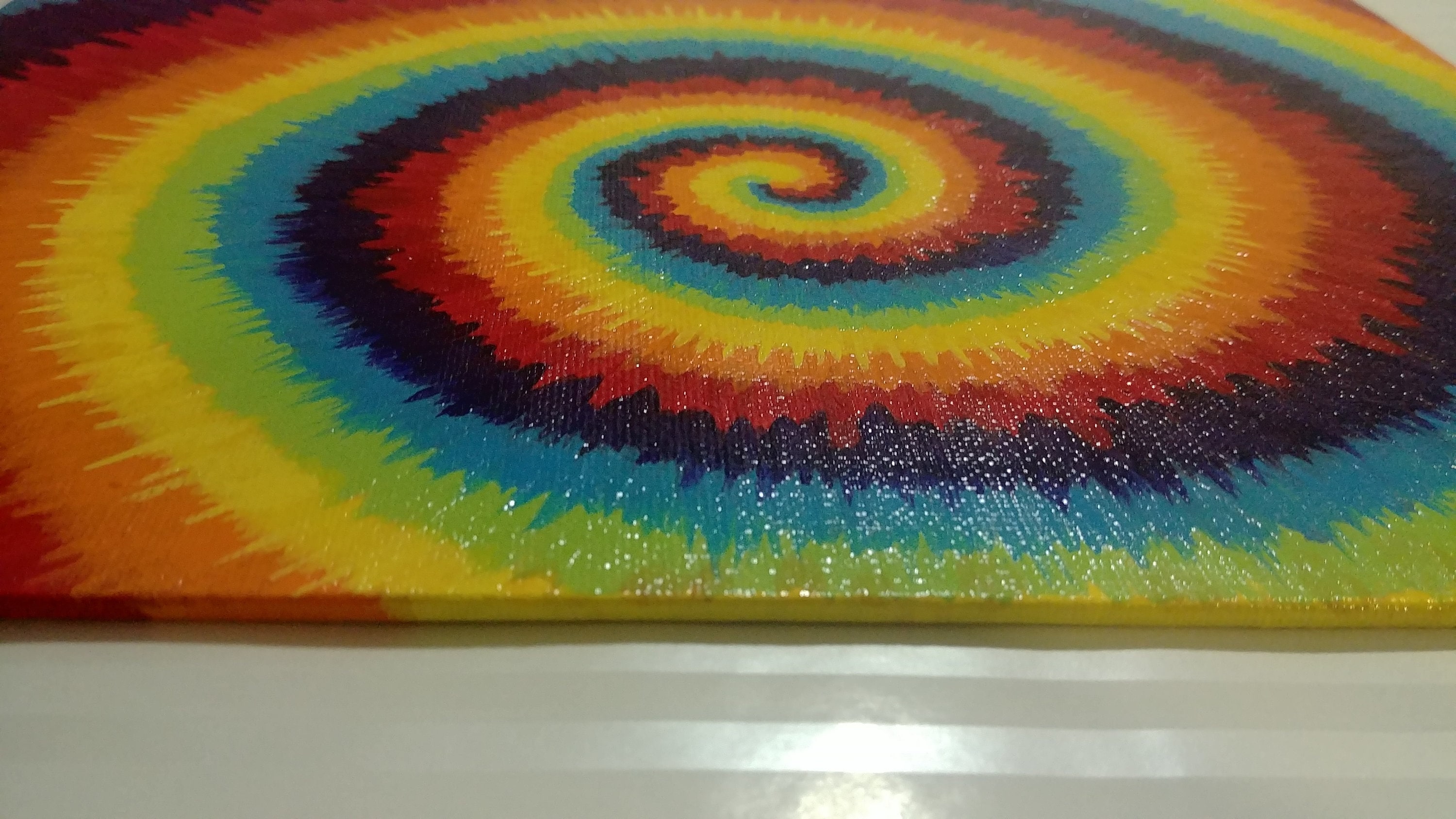 Original Acrylic Tie Dye Painting, 9x12 Vibrant Canvas Panel Art - Etsy