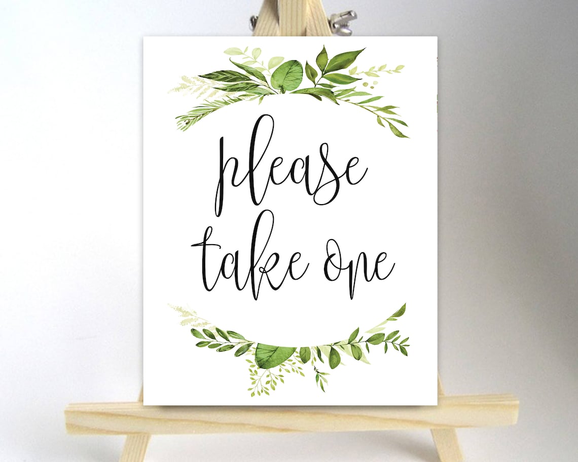 Printable Please Take One Sign Wedding Favor Sign Reception - Etsy Canada