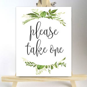 Printable Please Take One Sign Wedding Favor Sign Reception Signs Party ...