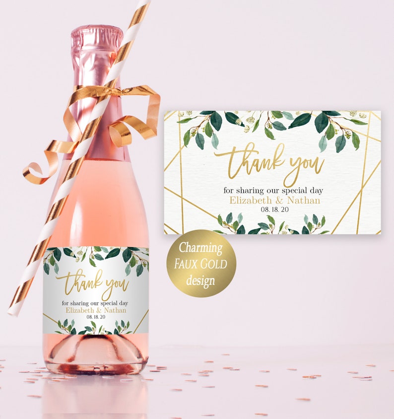 Wedding Mini Champagne Bottle Labels Shower Mini Wine Labels Etsy