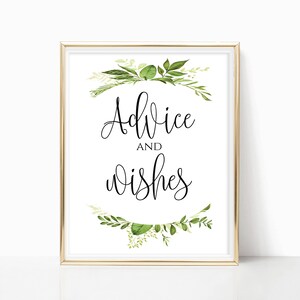 Advice and Wishes Sign Printable Wedding Sign Wedding Decor Wedding ...