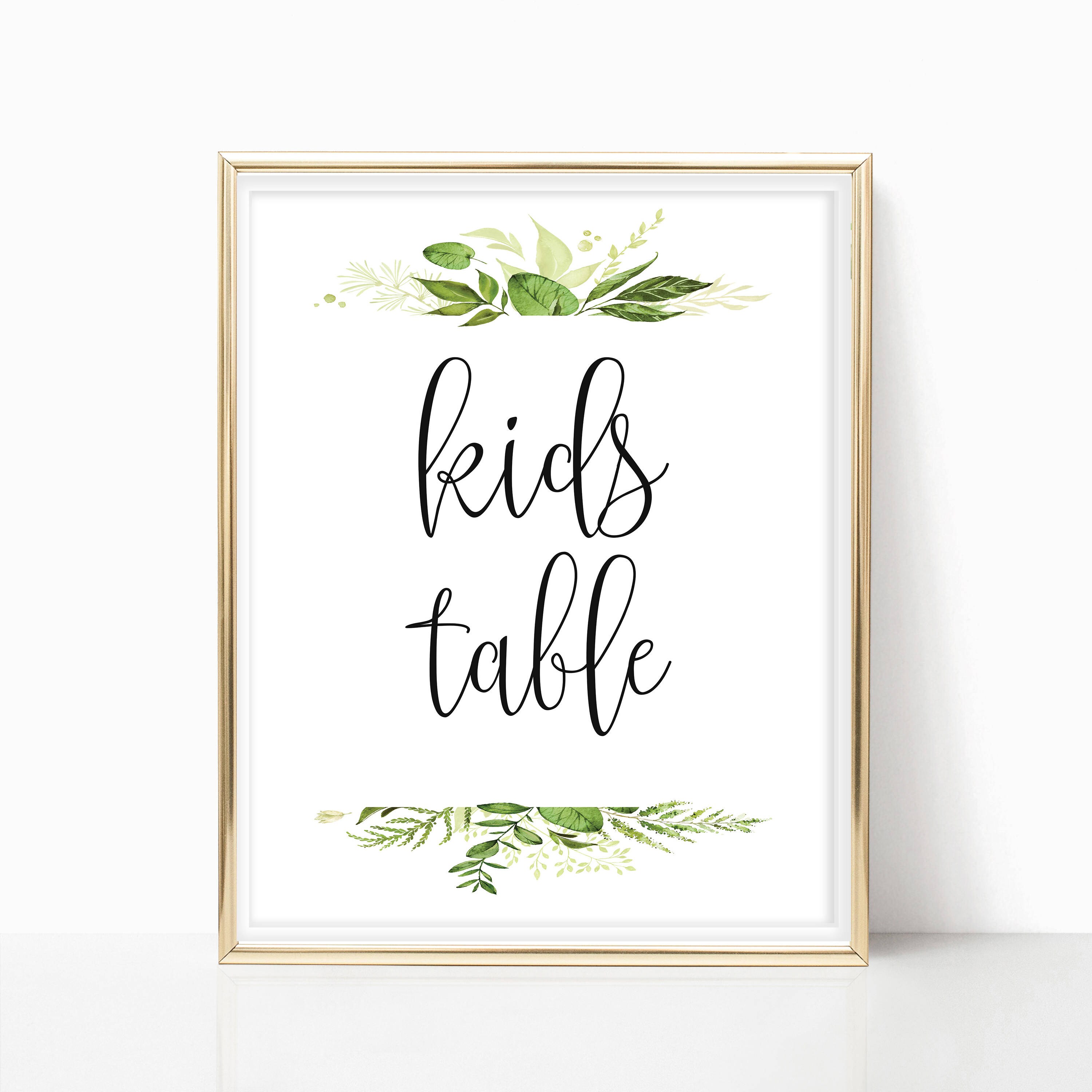 Kid's Table Sign Printable Sign Digital Sign Wedding | Etsy