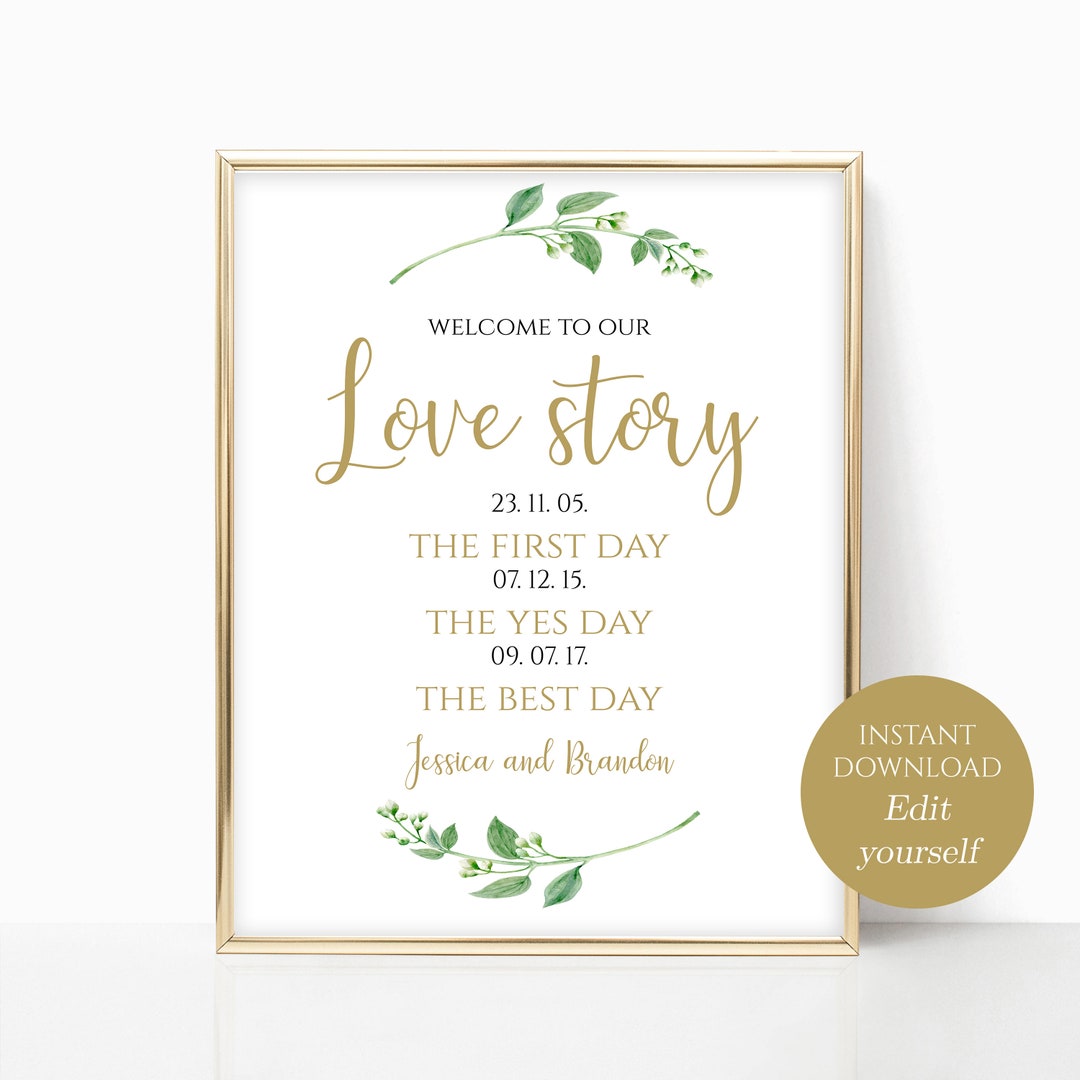 Our Love Story Sign Special Dates Sign Wedding Date Sign Anniversary ...